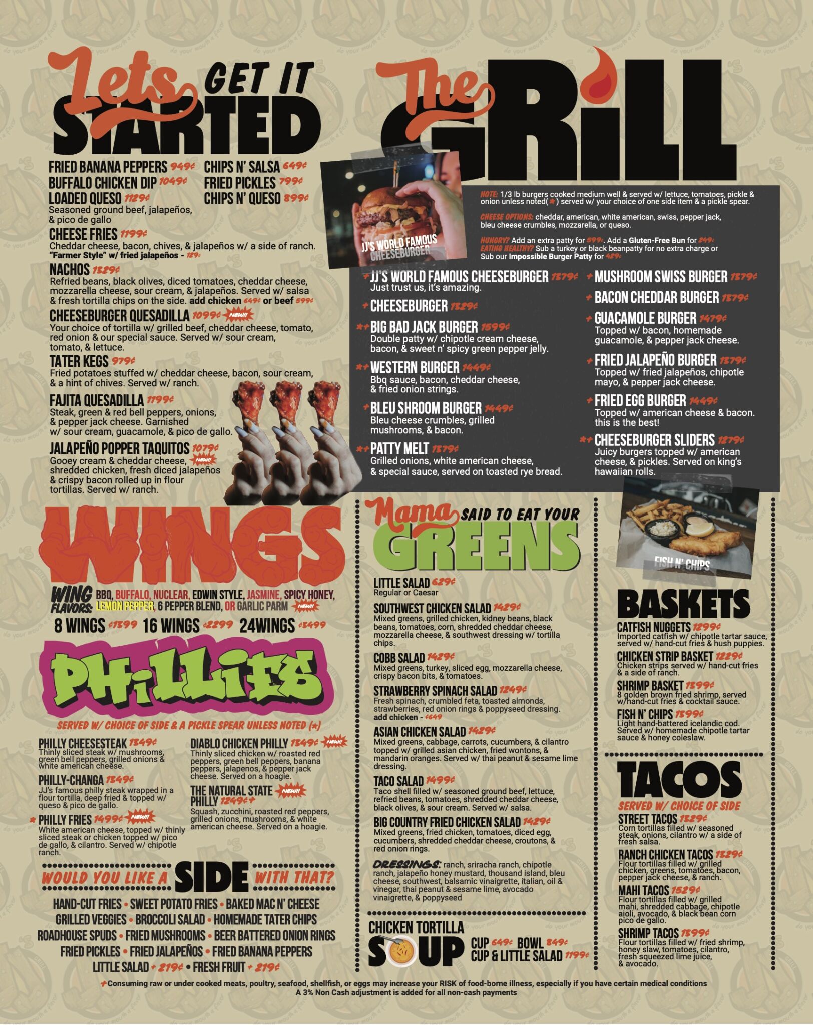 JJ’s Menu - JJ's Grill